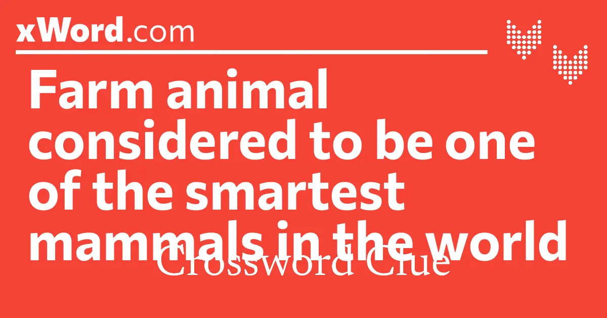 Farm animal considered to be one of the smartest mammals in the world ...