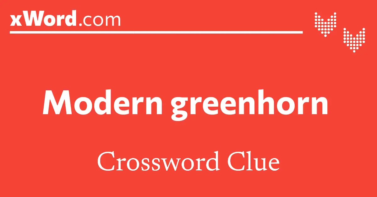 Modern greenhorn Crossword Clue Answers - xWord